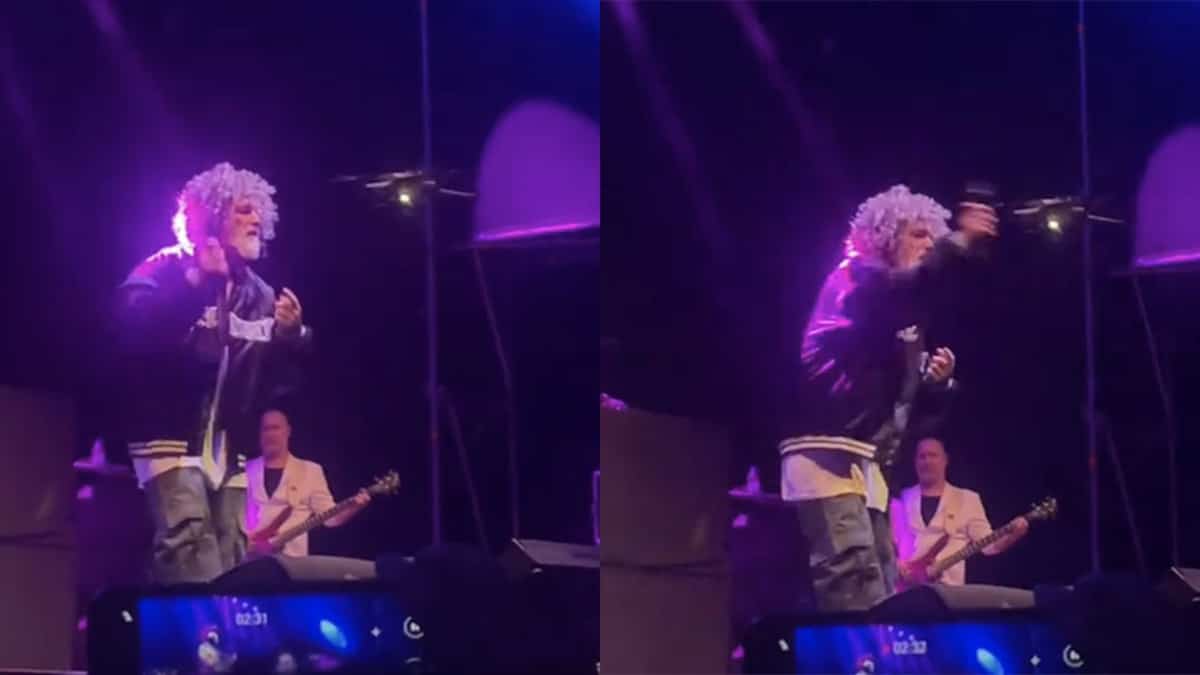 Fred Durst sacre une claque à un drone en plein concert